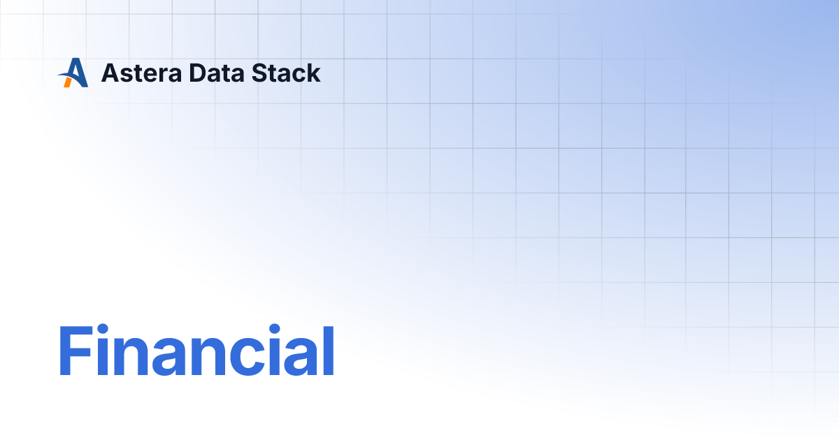 Financial Version 10 Astera Data Stack