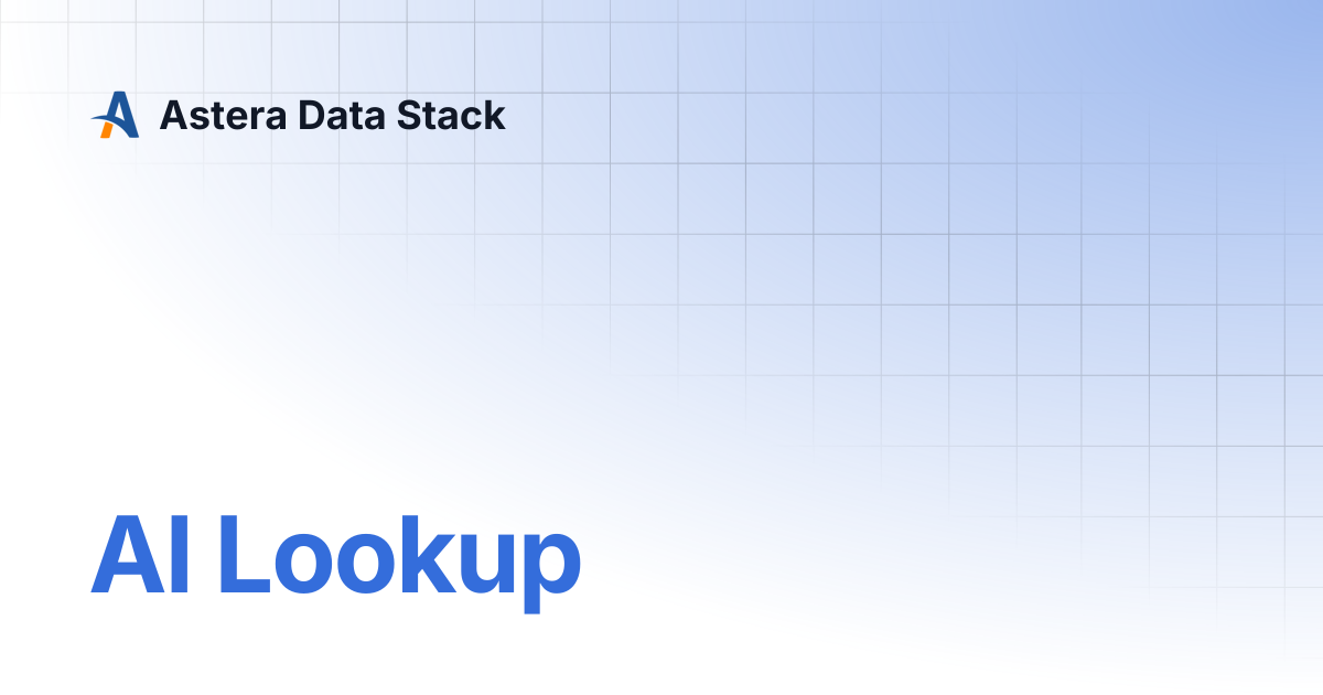 Ai Lookup Version 11 Astera Data Stack 0402