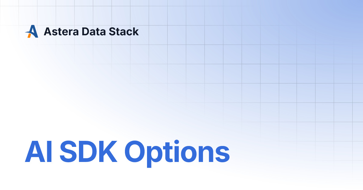 AI SDK Options | Astera Data Stack