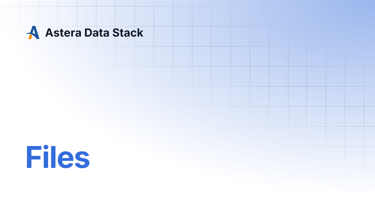 Files | Astera Data Stack