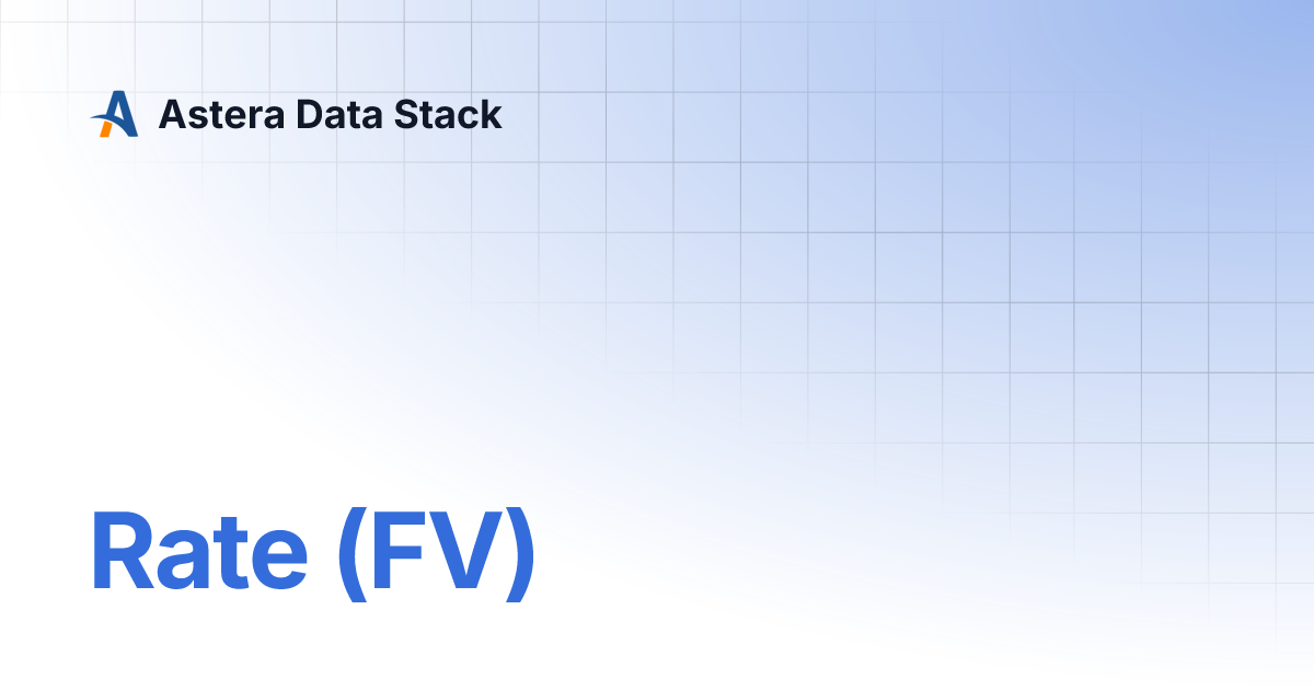 Rate (FV) | Astera Data Stack