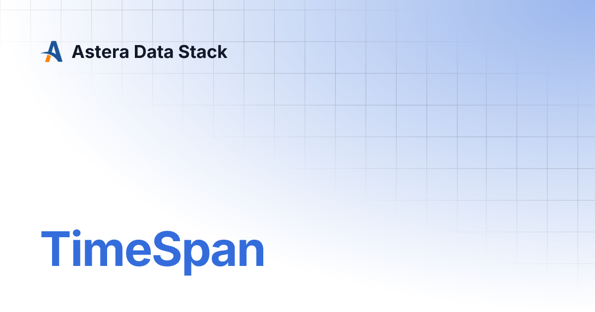 TimeSpan | Astera Data Stack