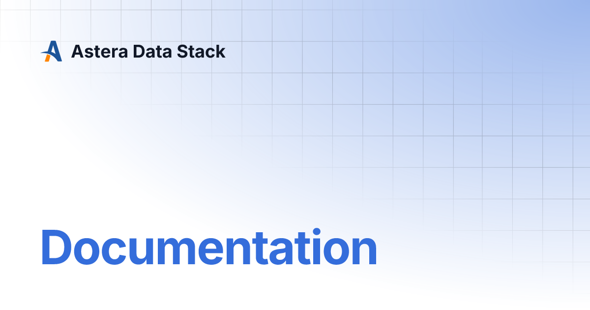 Documentation Astera Data Stack 5299