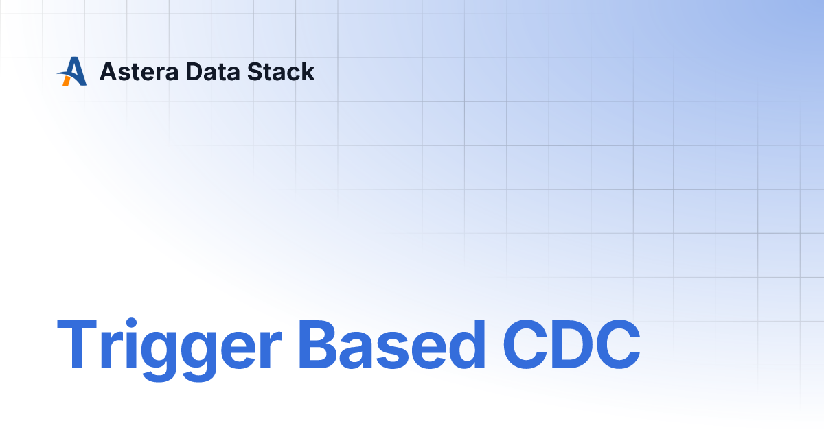 Trigger Based CDC | Astera Data Stack