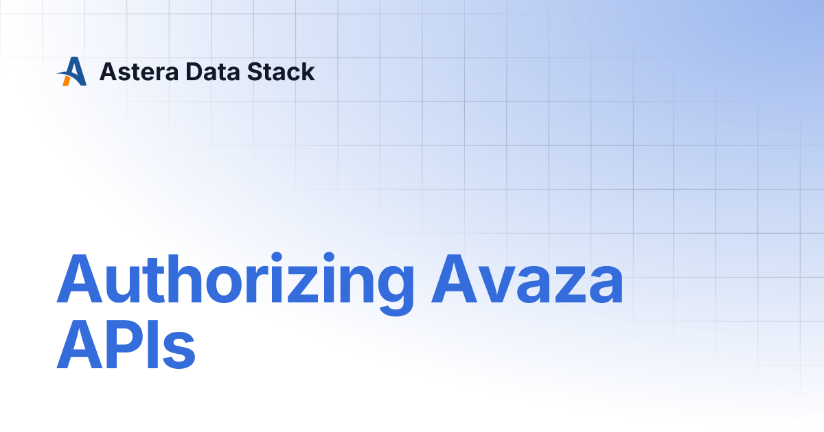 Authorizing Avaza APIs | Astera Data Stack