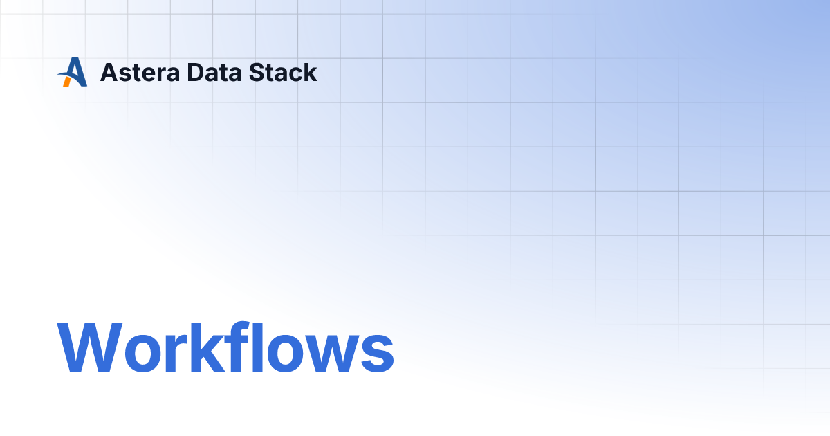 Workflows | Astera Data Stack